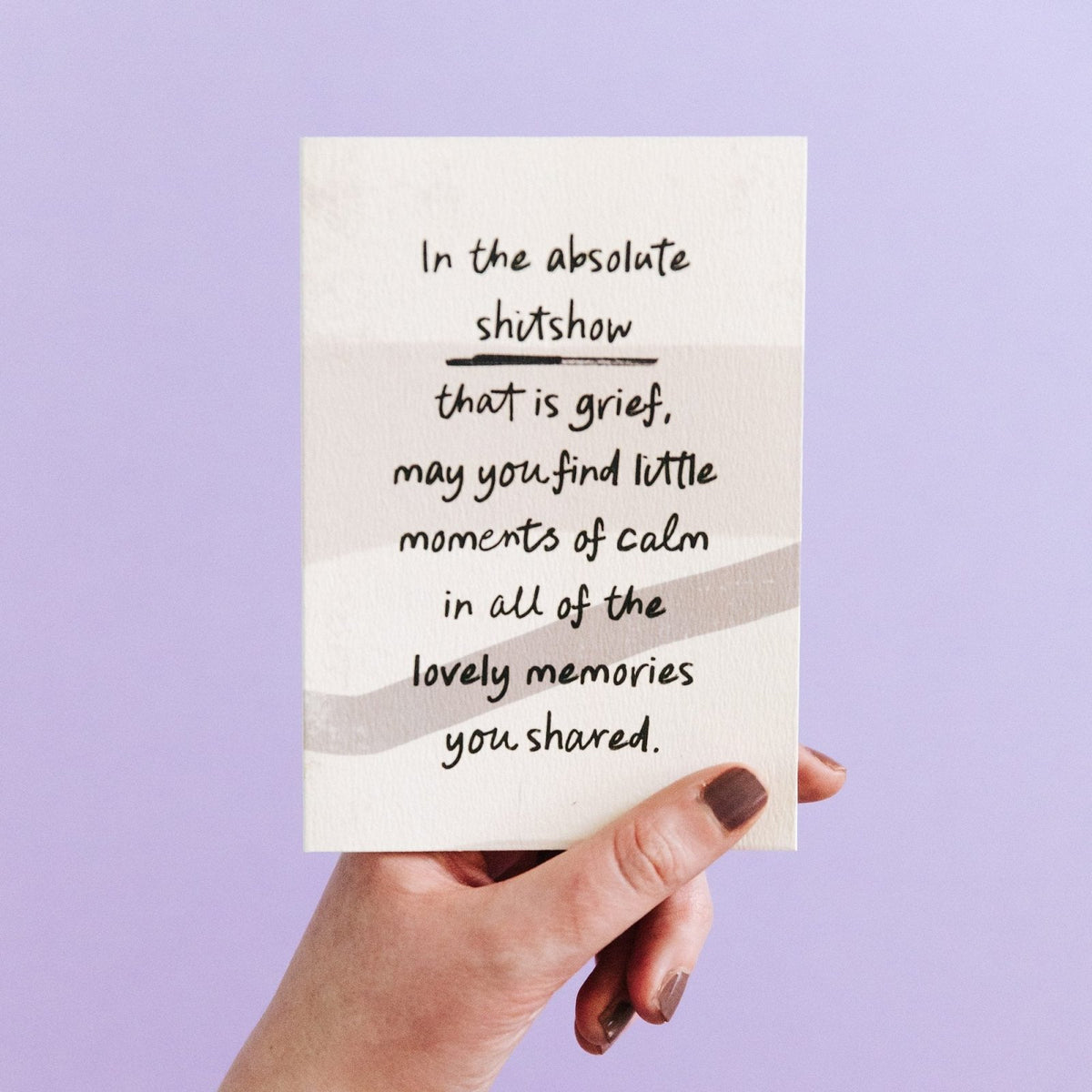 Finding Calm Amidst Grief - Sympathy Card - I am Nat Ltd